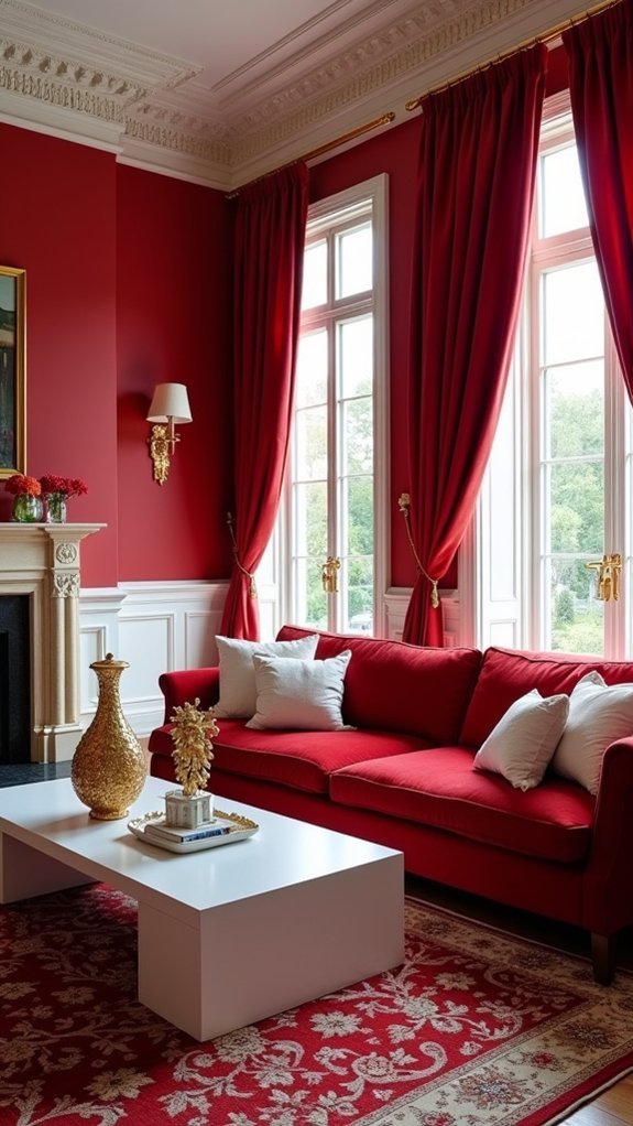 23 Red Living Room Color Schemes That Feel Bold and Inviting