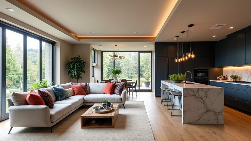 23 Open Concept Living Room and Kitchen Color Schemes That Flow